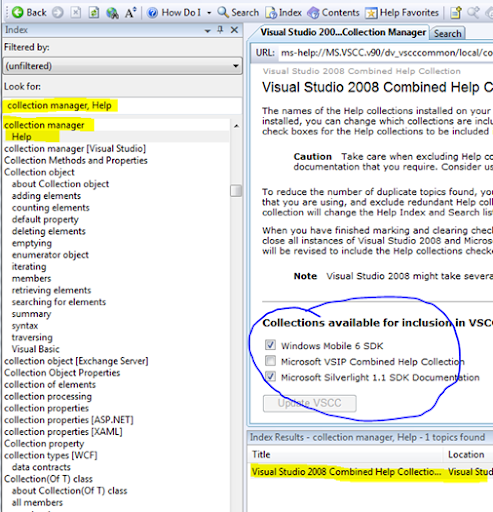 Just code: How to merge help files to appear inside Visual Studio?